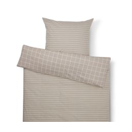 Tchibo - Biber-Bettw&auml;sche - grau-beige