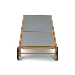 Tchibo - Liege &raquo;Lenja&laquo; mit ausziehbarem Tabletttisch - 195x64x30cm - grau -