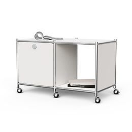 Tchibo - Beistelltisch Metall &raquo;Cn3&laquo; mit 1 Klappenfach und Rollen - 78,5x40x48,5cm - chrom - Stahl / Aluminium / Kunststoff