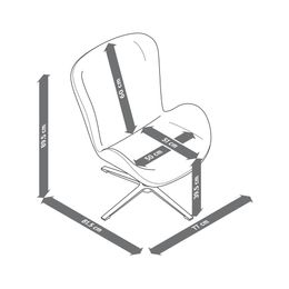 Tchibo - Sessel mit Drehfunktion - 77x81,5x89,5cm - schwarz -