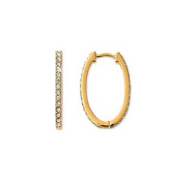 Tchibo - Ovale Creolen mit Glaskristallen - gold