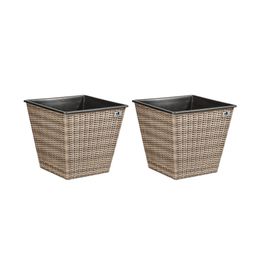 Tchibo - 2 XL-Pflanzgef&auml;&szlig;e aus Polyrattan - anthrazit