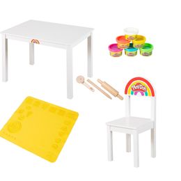 Roba x Play-Doh Sitzgruppen-Set - 30,5x29x59cm - wei&szlig; - Holz / Holz