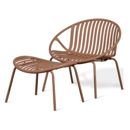 Tchibo - Woood Lounge Sessel mit Hocker - 81x72x73cm - ros&eacute; - Aluminium / Polypropylen