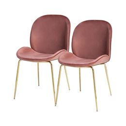 Kayoom 2 St&uuml;hle &raquo;Charlize&laquo; - 59x48x87cm - rosa - Eisen / Polyester
