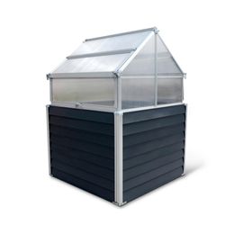 Tchibo - Hochbeet mit Fr&uuml;hbeetaufsatz - 120x120x169cm - anthrazit - Blech / Polycarbonat