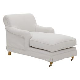 Max Winzer -Longchair &raquo;Rosalie&laquo; - 164x64x88cm - wei&szlig; - Polyester / Buchenholz / Messing