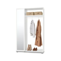 Tchibo - Mobile Spiegelschrank-Garderobe - 110,5x45,5x180cm - wei&szlig; - Holz / Stahl