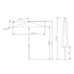 Leco Marktschirm - 250x250x229cm - anthrazit -