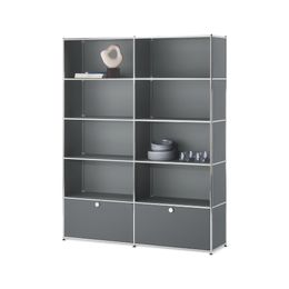 Tchibo - Regal &raquo;Cn3&laquo; mit 2 Klappen - 152x40x194,5cm - chrom - Stahl / Aluminium / Kunststoff