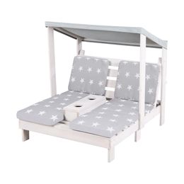 Roba 2er-Gartenliege f&uuml;r Kinder - 85x91x88cm - grau - Holz