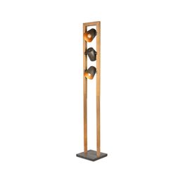 Trio Stehleuchte &raquo;Bell&laquo; - 30x88,5x17,5cm - braun - Metall / Holz