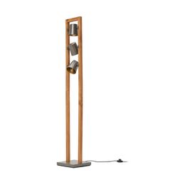 Trio Stehleuchte &raquo;Bell&laquo; - 30x88,5x17,5cm - braun - Holz / Metall