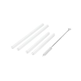 Tchibo - 4 Glas-Trinkhalme - silber