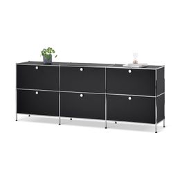Tchibo - Sideboard &raquo;Cn3&laquo; mit 6 Klappen - 227x40x89,5cm - schwarz - Stahl / Aluminium / Kunststoff