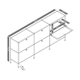 Tchibo - Sideboard &raquo;Cn3&laquo; mit 6 Klappen - 227x40x89,5cm - chrom -