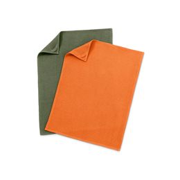 Tchibo - 2 Waffelpiqu&eacute;-K&uuml;chenhandt&uuml;cher - dunkelgr&uuml;n