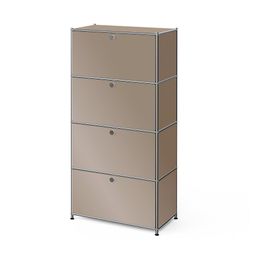Tchibo - Metall-Highboard &raquo;Cn3&laquo; mit 4 Klappenf&auml;chern - 77x40x158,5cm - taupe -