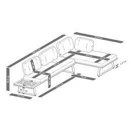 Tchibo - Lounge-Ecke mit modernem Kufengestell - 246,5x147,5x79cm - anthrazit -