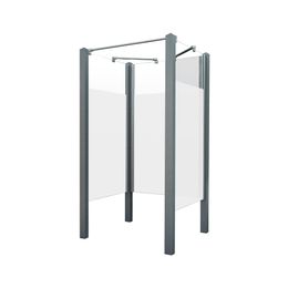 Breuer Garten-Dusche Set &raquo;Exo&laquo; - 95x95x200cm - silber - Aluminium / Kunststoff / Glas