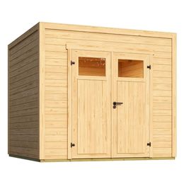 Weka Ger&auml;tehaus &raquo;Nika&laquo; - 250x200x228cm - naturfarben - Fichtenholz / Holz / Glas