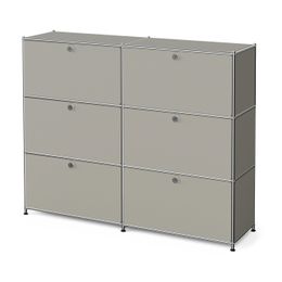 Tchibo - Metall-Kommode &raquo;Cn3&laquo; mit 6 Klappenf&auml;chern - 152x40x120,3cm - hellgrau -