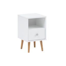 Tchibo - Nachtschrank &raquo;Moonlight&laquo; - 30,5x33x51,5cm - silber - Holz / Kunststoff / Eichenholz