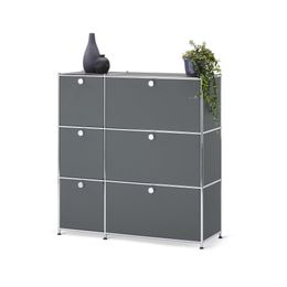 Tchibo - Kommode &raquo;Cn3&laquo; mit 6 Klappen - 115,5x40x120,5cm - chrom - Stahl / Aluminium / Kunststoff
