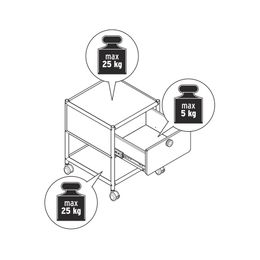 Tchibo - Beistelltisch mit Schublade Metall &raquo;Cn3&laquo; - 40x40x46,5cm - schwarz -