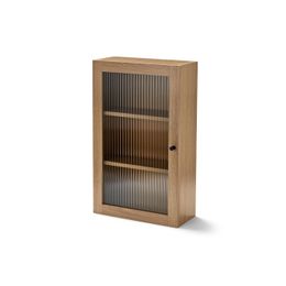 Tchibo - Wandschrank mit Riffelglast&uuml;r - 38x16,5x62,5cm - braun - Glas / Glas