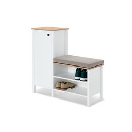 Tchibo - Sitzbank mit Schuhschrank - 107x37x100cm - hellgrau - Holz / Polyester / Metall