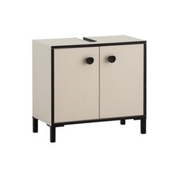 Tchibo - Waschbeckenunterschrank &raquo;Edda&laquo; mit 2 T&uuml;ren - 65x33x59cm - schwarz - Holz / Metall / Kunststoff