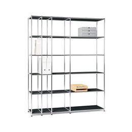 Tchibo - Offenes Regal Metall &raquo;Cn3&laquo; - 155x40x194,5cm - schwarz - Stahl / Kunststoff / Kunststoff
