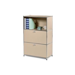 Tchibo - Kommode Metall &raquo;Cn3&laquo; mit 2 Klappen - 77x40x120,5cm - beige - Stahl / Aluminium / Kunststoff