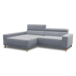 Domo Ecksofa mit Longchair &raquo;Helsingborg&laquo; - 248x172x44cm - blau -