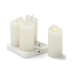 Tchibo - 4 LED-Akku-Echtwachskerzen - creme