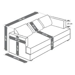 Scapa Dreisitzer-Sofa - 239x105x85cm - schwarz -