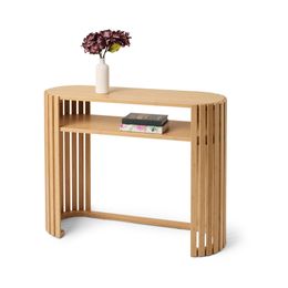 Tchibo - Konsole &raquo;Holt&laquo; aus Bambus mit Lamellenelmenten - 100x35x76cm - naturfarben - Bambusholz / Stahl