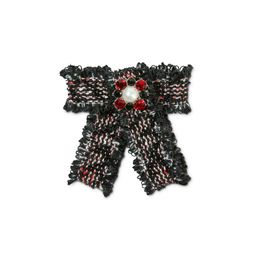 Tchibo - Schleifenbrosche aus Tweed - silber