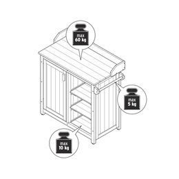 Tchibo - Gartenschrank mit Handtuchhalter - 89,5x44,5x88,5cm - braun -