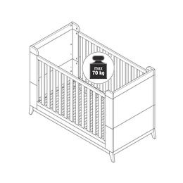 Tchibo - Baby- und Kleinkindbett - 144,5x74,5x89,5cm - braun -