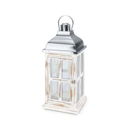 Tchibo - LED-Dekolaterne - 25x25x58cm - silber - Holz / Kunststoff / Metall