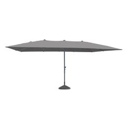 Leco Doppelsonnenschirm - 158x16x45cm - anthrazit - Aluminium / Stahl / Polyester