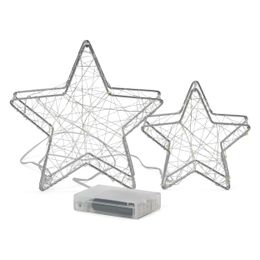 Tchibo - 2 LED-Dekosterne - silber
