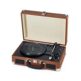 Tchibo - Tragbarer Retro-Plattenspieler mit Bluetooth - silber