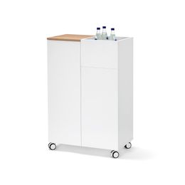 Tchibo - Highboard auf Rollen - 60x35x91cm - braun - Holz