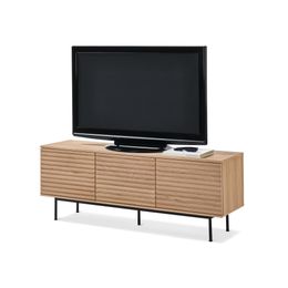 Tchibo - Lowboard &raquo;Finnsbo&laquo; mit Lamellenoptik - 150x40,1x56,3cm - schwarz - Holz / Echtholzfurnier / Stahl