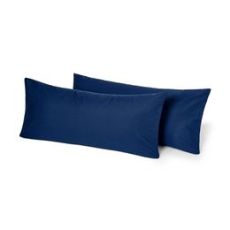 Tchibo - 2 Perkal-Kopfkissenbez&uuml;ge - dunkelblau