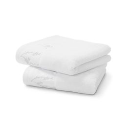 Tchibo - 2 Premium-Handt&uuml;cher mit Stickerei - wei&szlig;