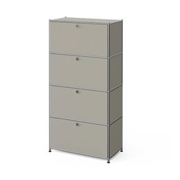 Tchibo - Metall-Highboard &raquo;Cn3&laquo; mit 4 Klappenf&auml;chern - 77x40x158,5cm - hellgrau -